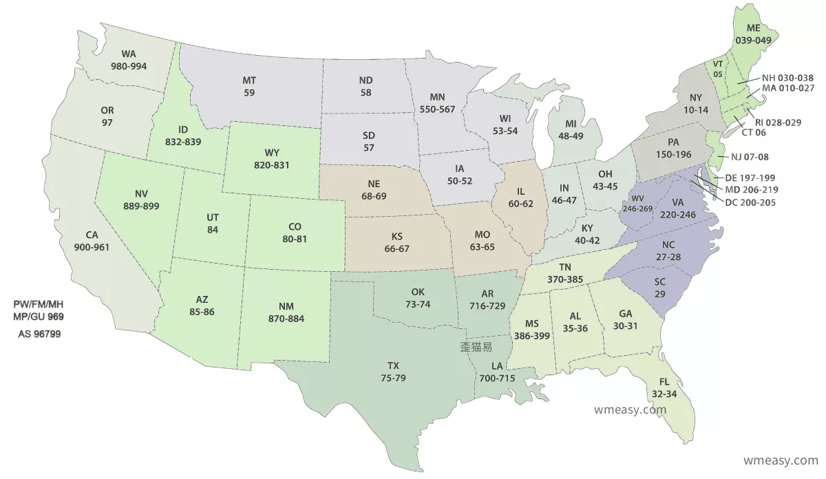美国邮编地址和常用查询 |歪猫易